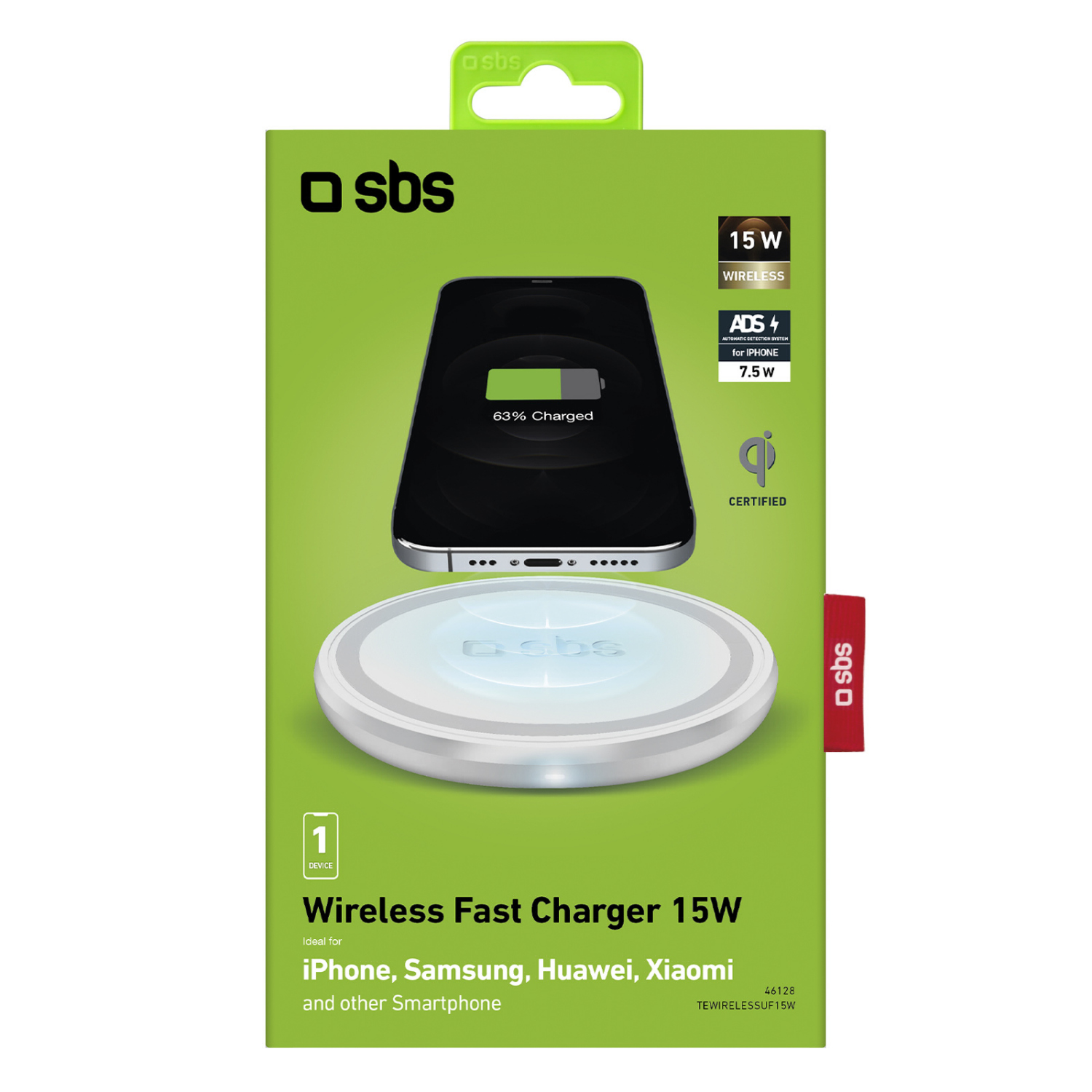 SBS Wireless Fast Charger 15W | electronic4you