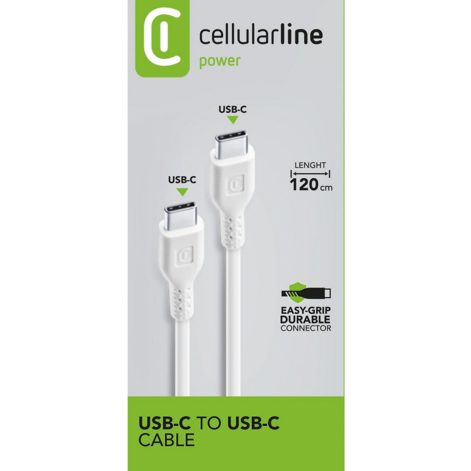 Cellularline Ladekabel USB C 1,2m weiß | electronic4you