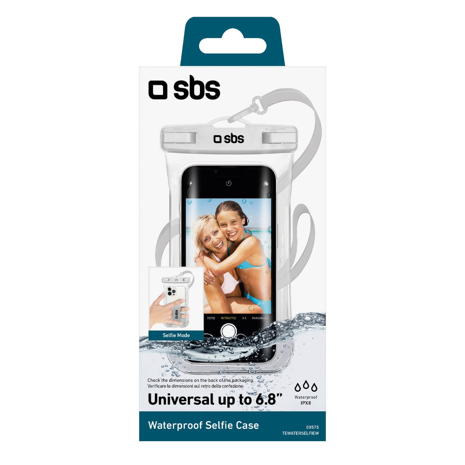SBS Water Selfie Case weiss bis zu 6,8" | electronic4you