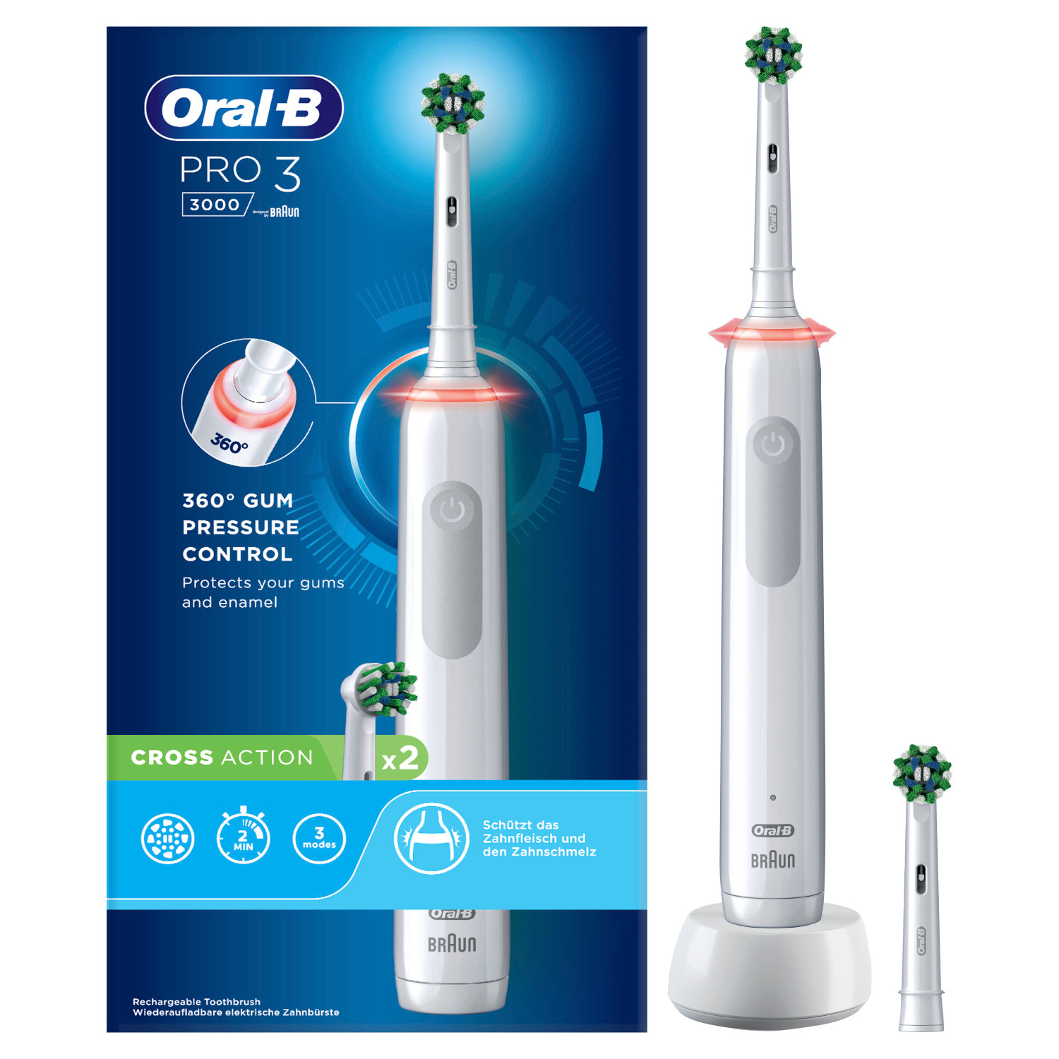 Oral-B Pro 3 3000 Cross Action White JAS | electronic4you