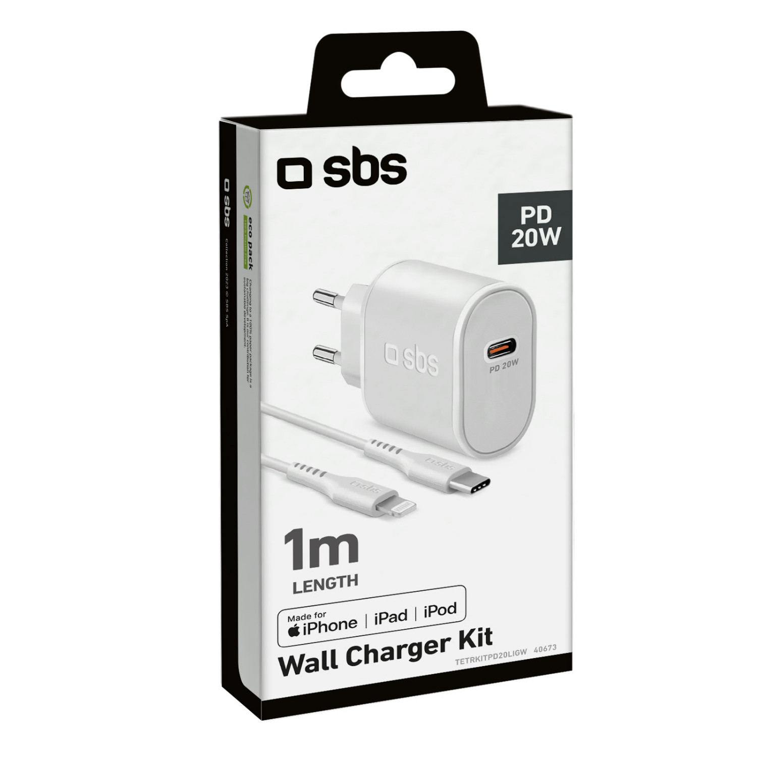 SBS Wall Charger Kit 1m 20W Apple | electronic4you