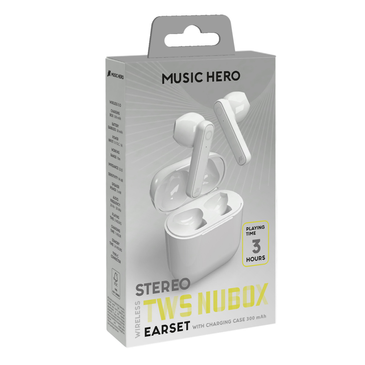 SBS Nubox weiss TWS-Semi-In-Ear-Ohrhörer | electronic4you