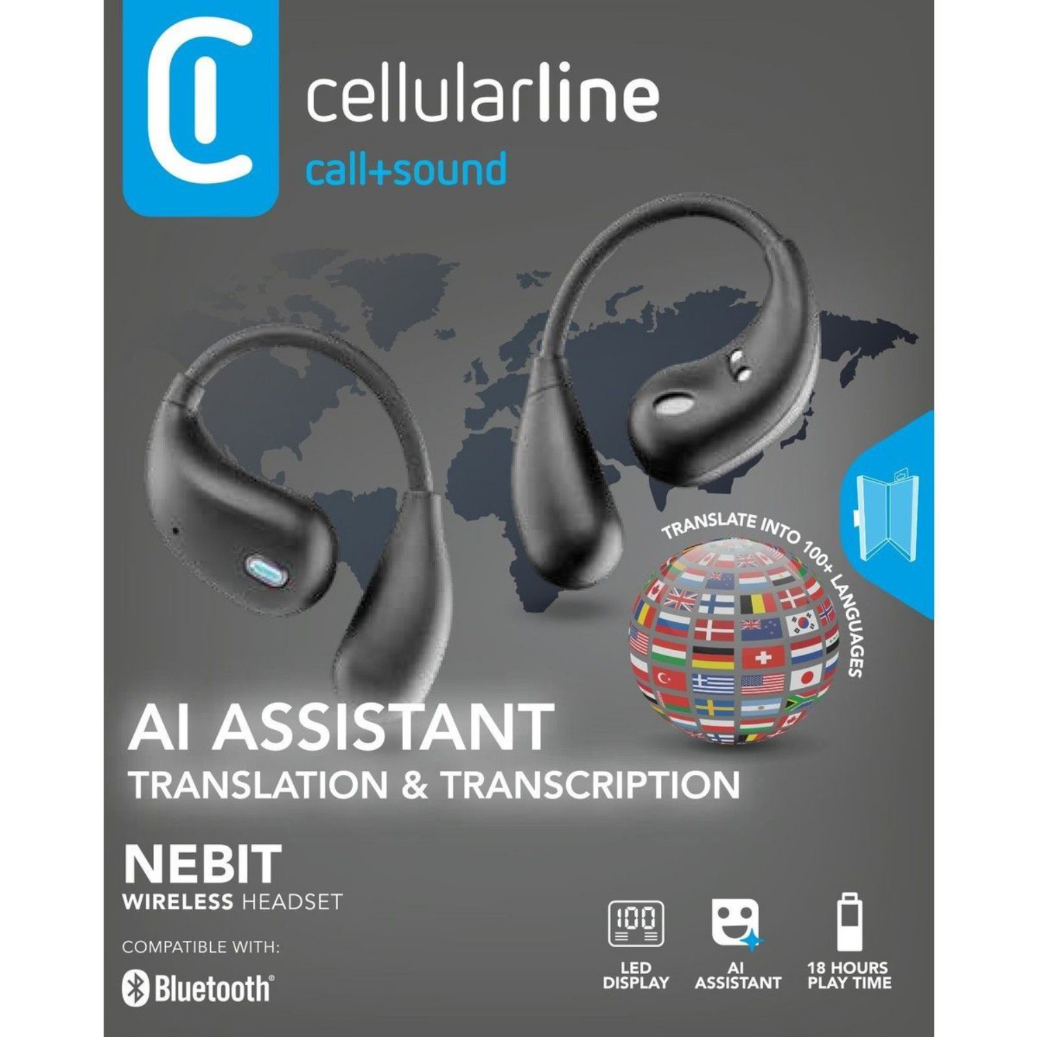Cellularline NEBIT OpenEar Headset black | electronic4you